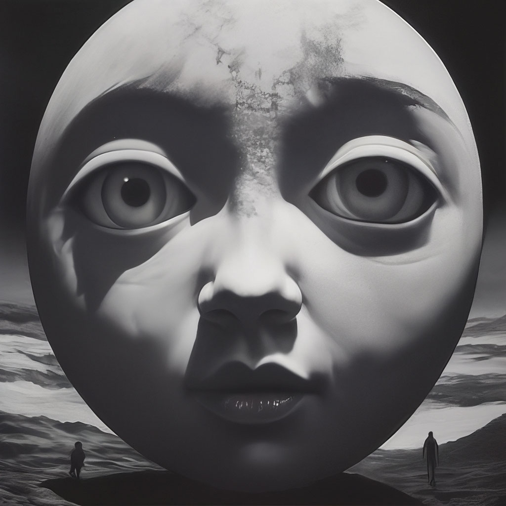 "The face of the moon, the moon, huge eyes, hopelessness, devours with ...