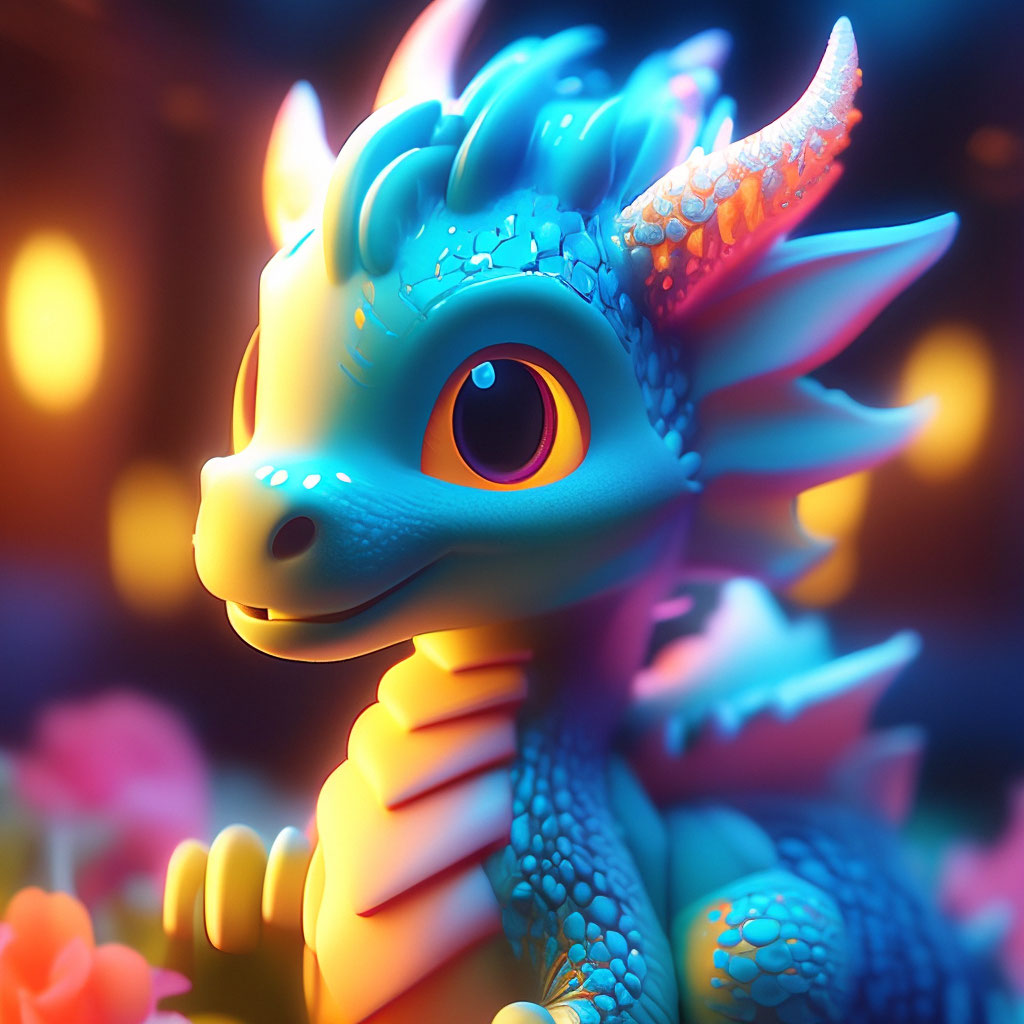 "Cute dragon, aesthetically pleasing, beautiful, realistic, close-up ...
