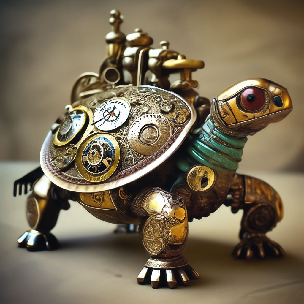 "Turtle steampunk" — image created in Shedevrum