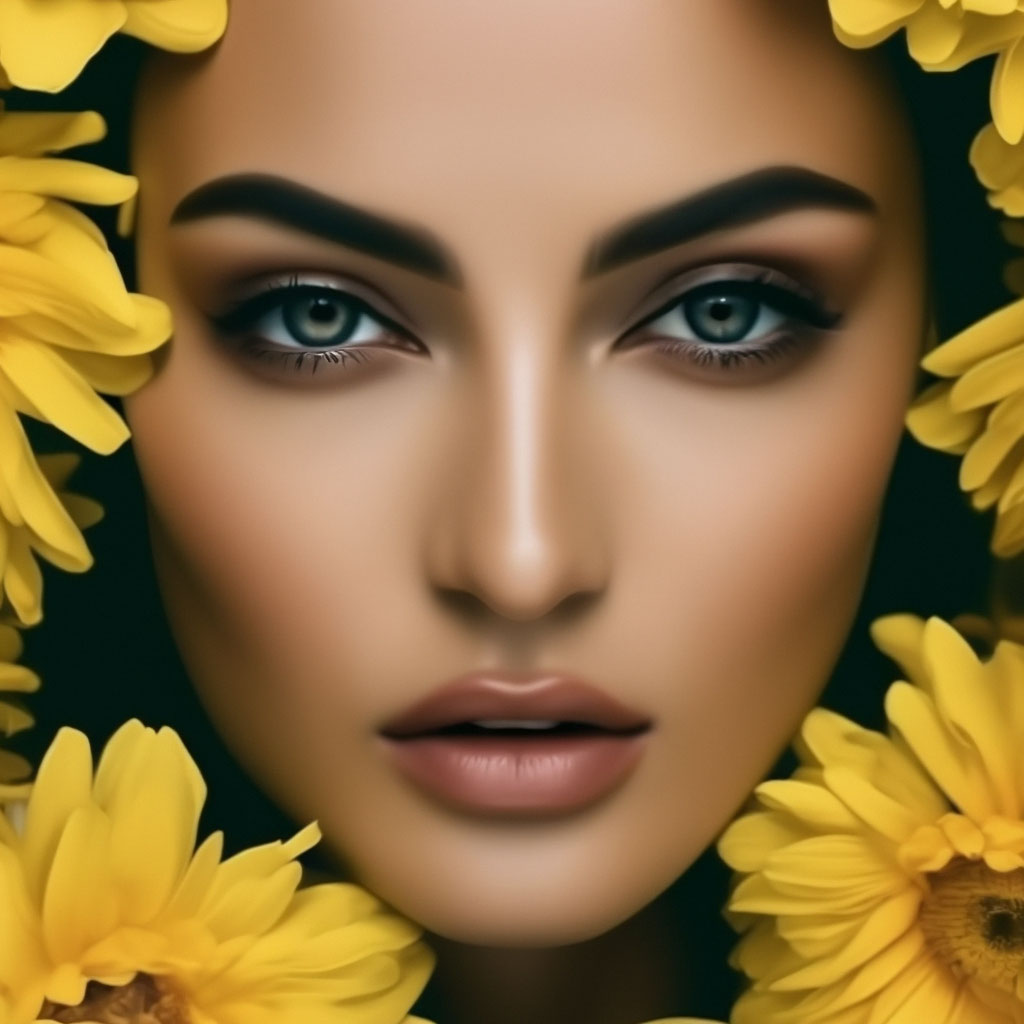 cover photo of vogue in a daring Persian style, girl's face, clear ...
