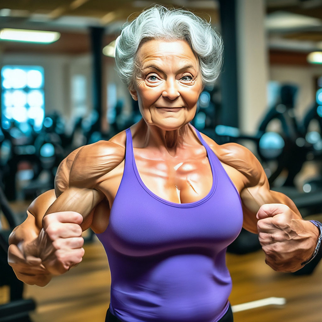 "Grandma Aina is a bodybuilder, she shows off her huge muscles" — image ...