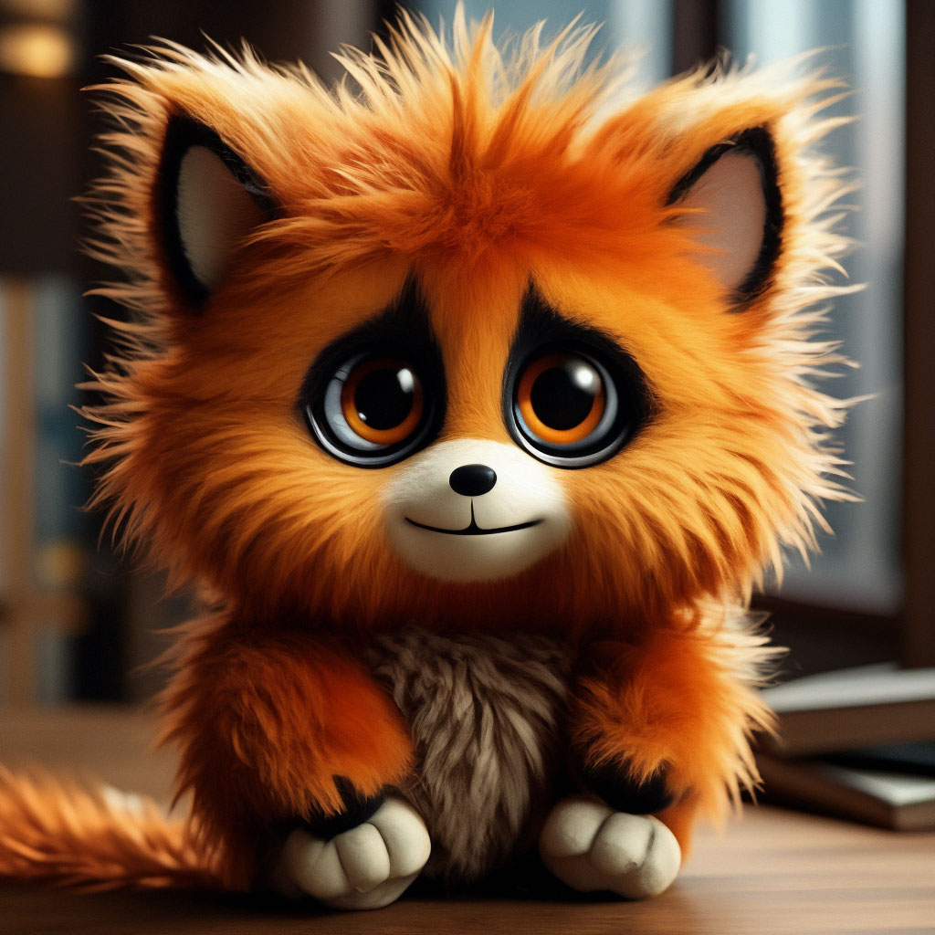 "Promt: [cute funny furry creature], Manga style of drawing comics ...