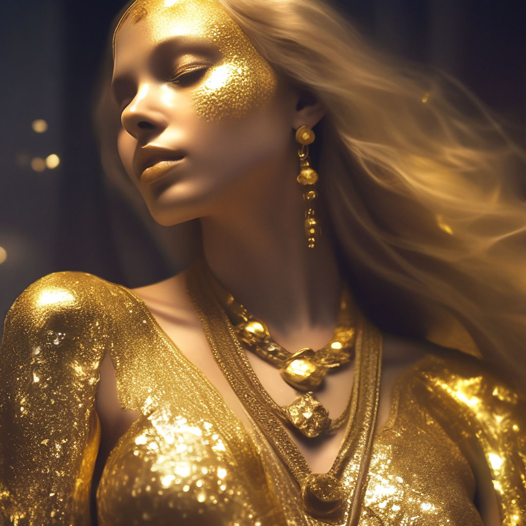 "Girl with golden skin,female body, glitter of gold, jewelry,fantasy ...