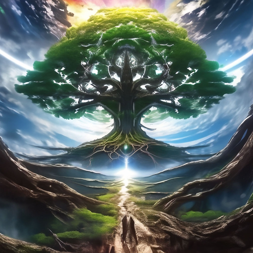 "The world tree. every branch is like a cosmic road, every leaf is like ...