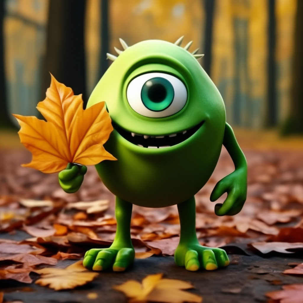 "Mike Wazowski Mike Wazowski,cartoon character,disney,sad,holding a ...