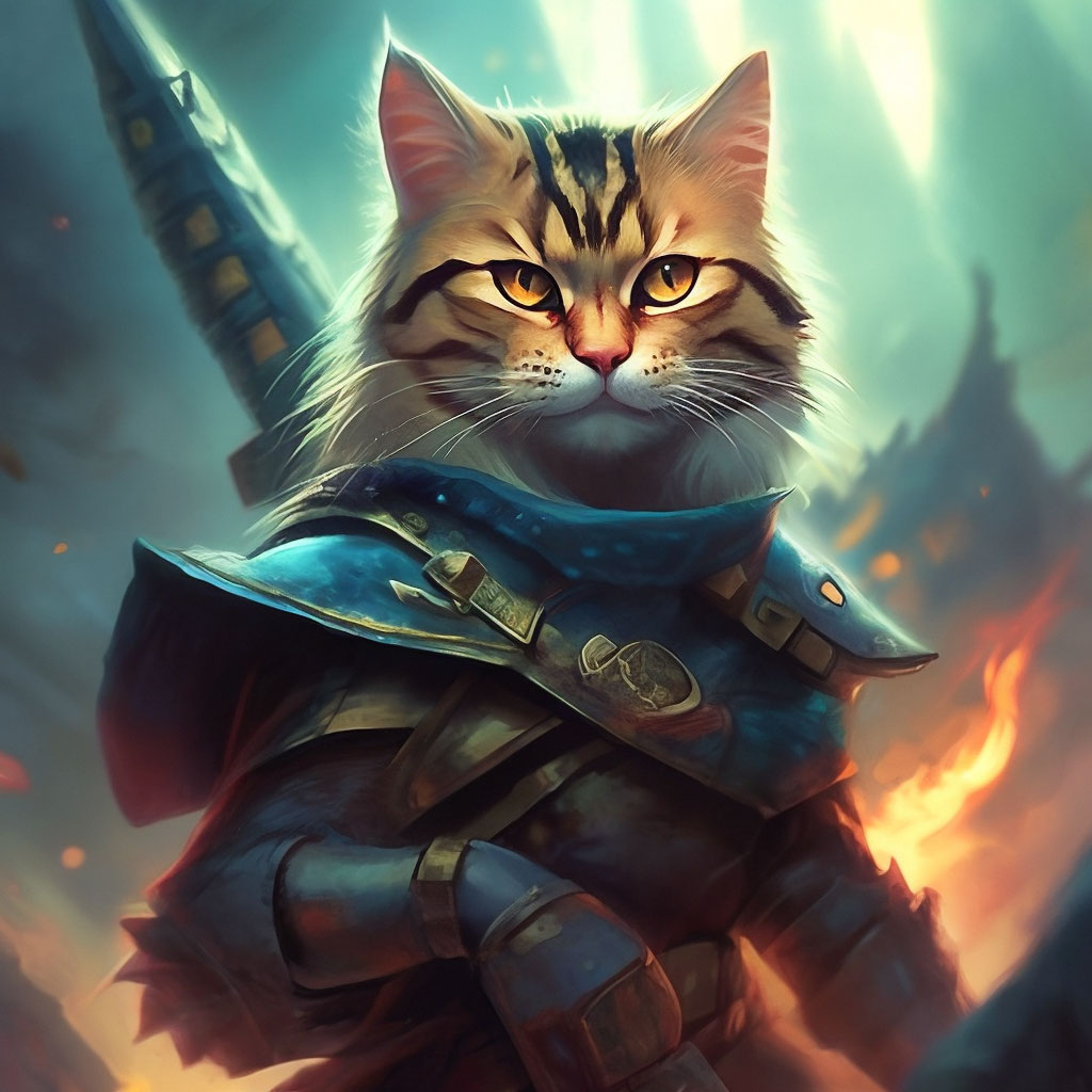 "The berserk cat" — image created in Shedevrum