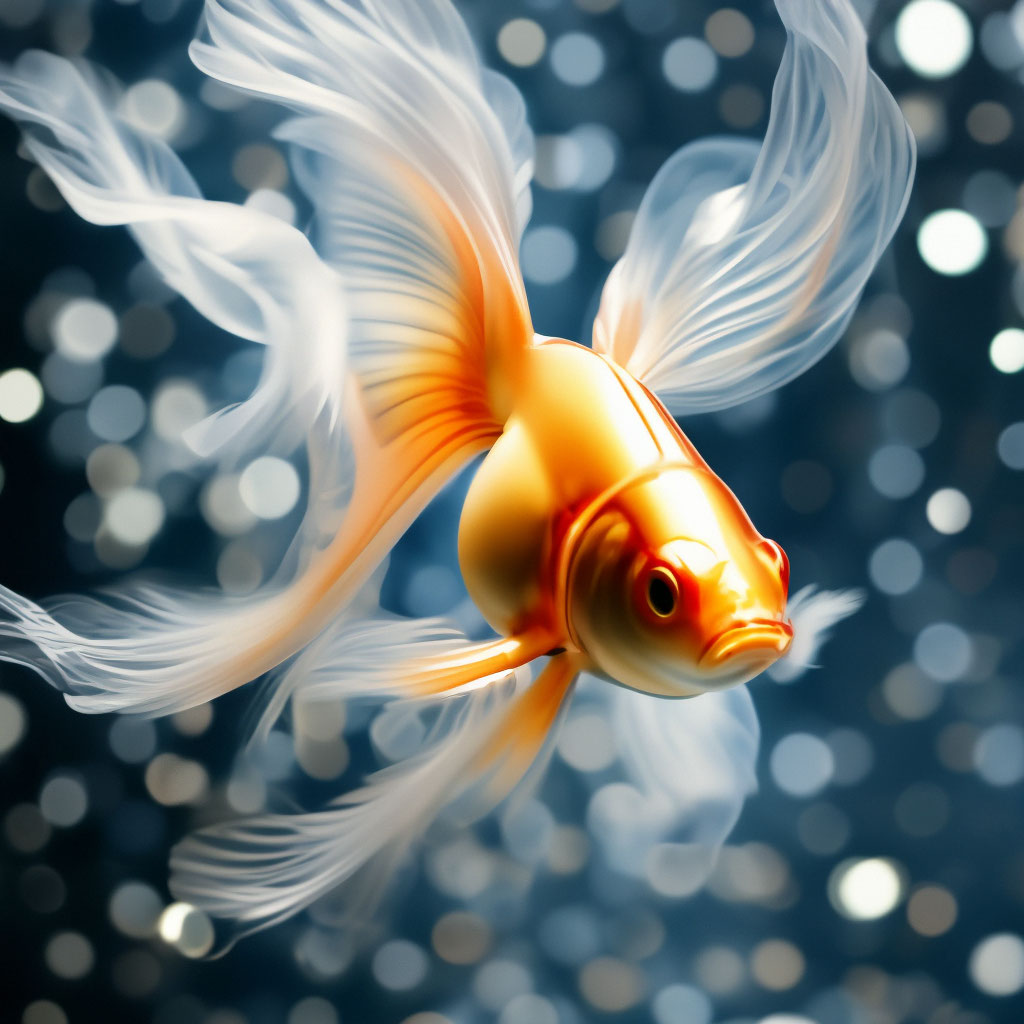 "Goldfish fantasy botany long exposure silver dust stretches up thin ...