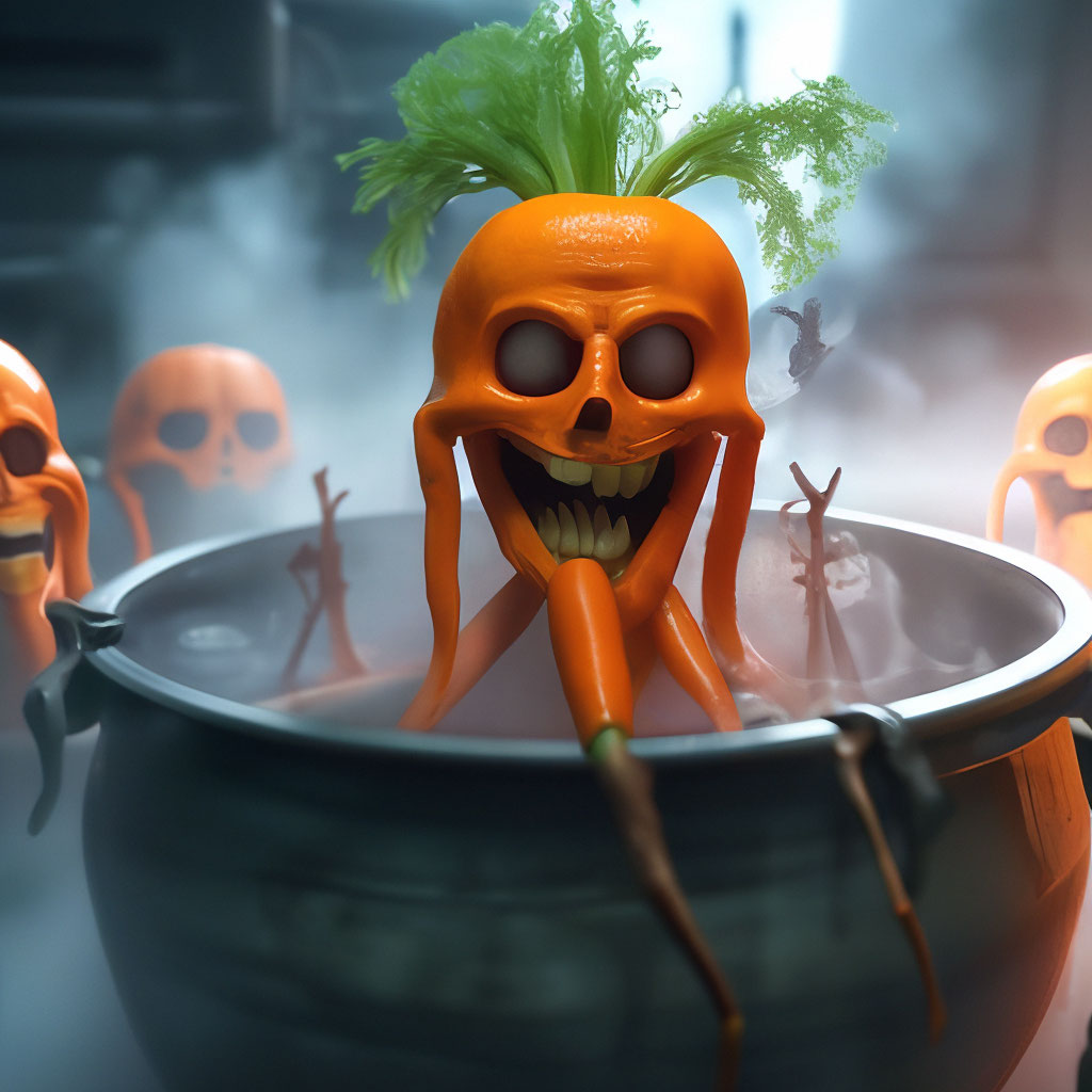 "Evil+ genius+anthropomorphic+carrot, evil smile, angry eyebrows, tops ...