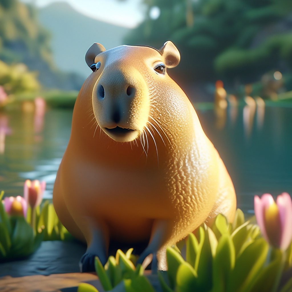 "Capybara, professional photo, 4k, high resolution, high detail ...