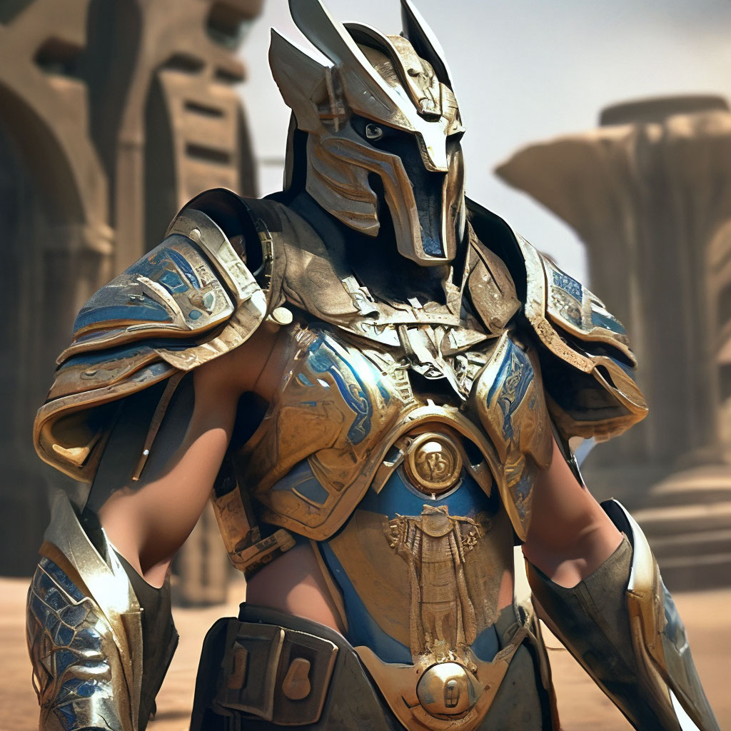 "Ancient spartan warrior in anubis chest armor, adaptation" — image ...