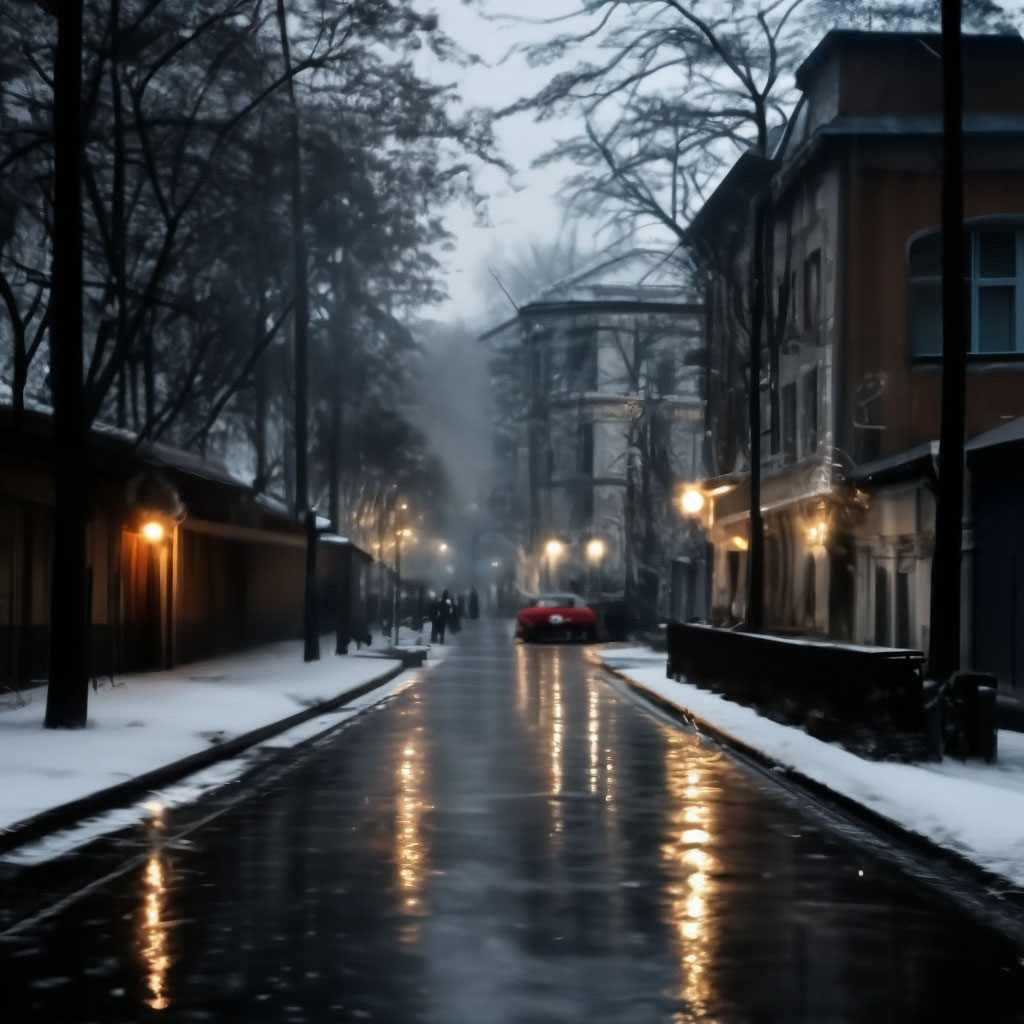 "It's raining again. rain in winter, after a snowfall.cloudy" — image ...