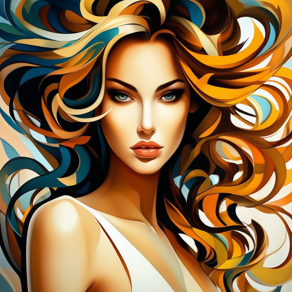 "The model full-length, graphic contour, cubism, contour of a beautiful ...