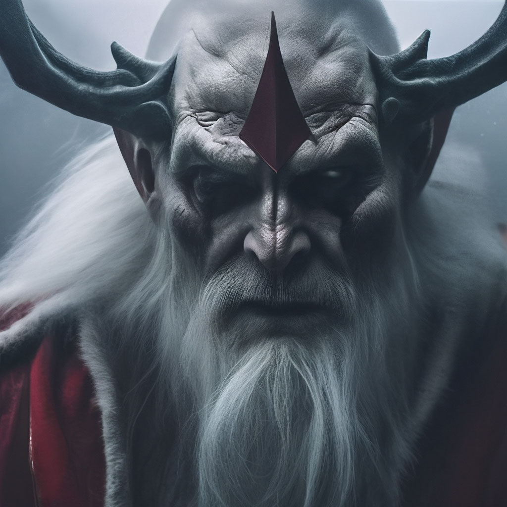 "Evil Santa, Japanese-style horror" — image created in Shedevrum