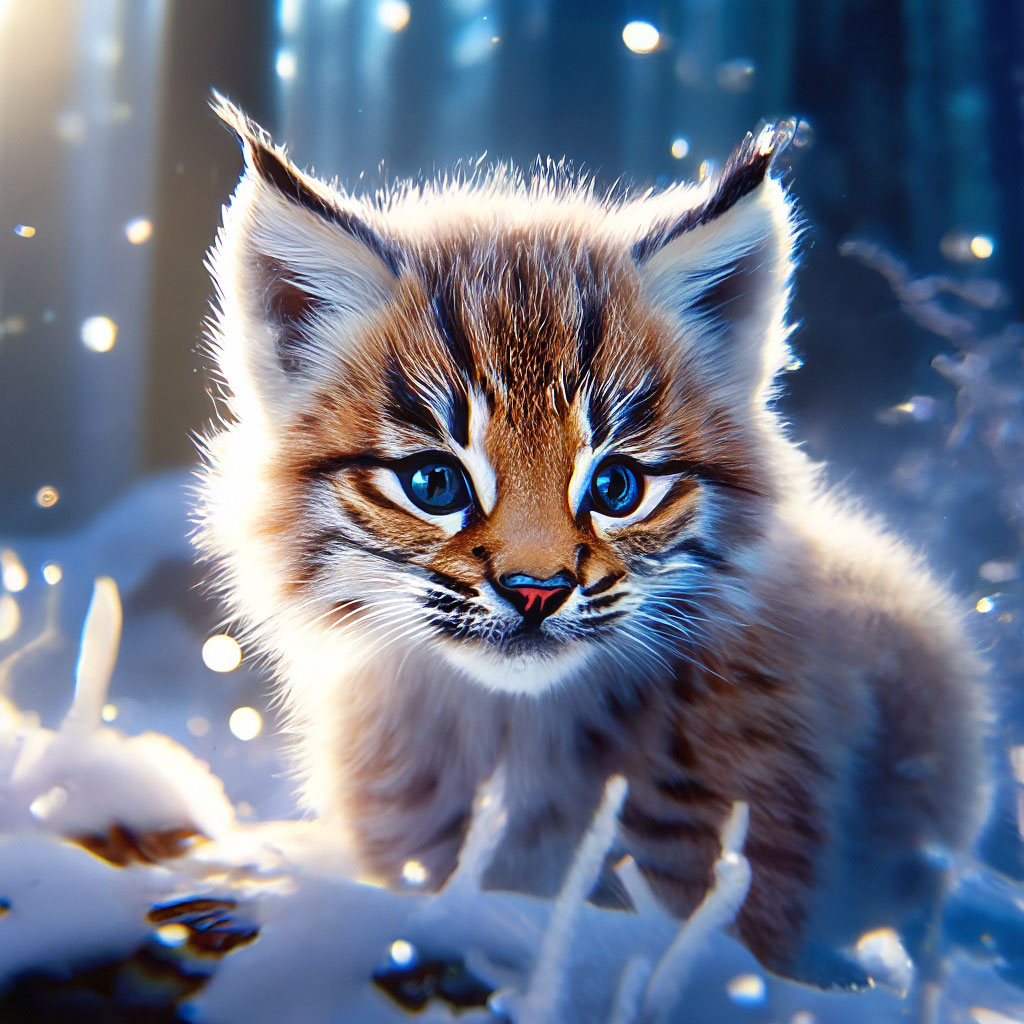 "The cutest microscopic baby lynx, Fluffy, with long hair and a cute ...