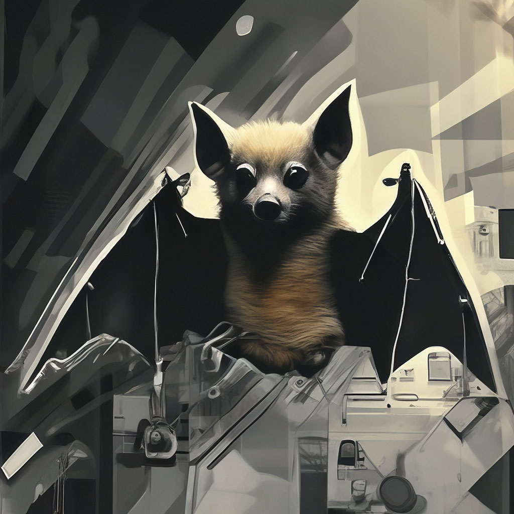 "The bat makes a requet" — image created in Shedevrum