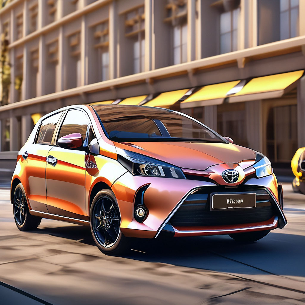 "Toyota Yaris, realistic, high resolution, detailed drawing ...