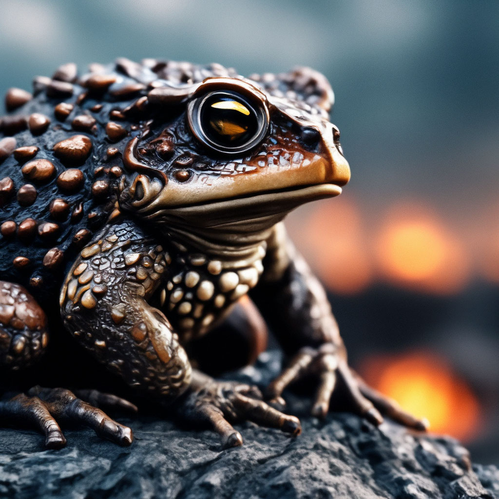 "Toad figurine dark fantasy night detailed macro Pinterest style ...