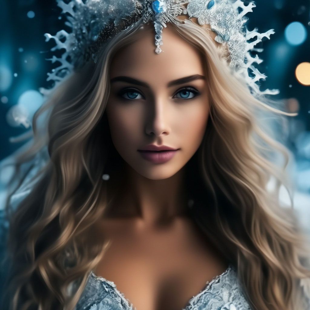 "The Snow Queen incredibly cute beautiful ice queen, huge eyes ...