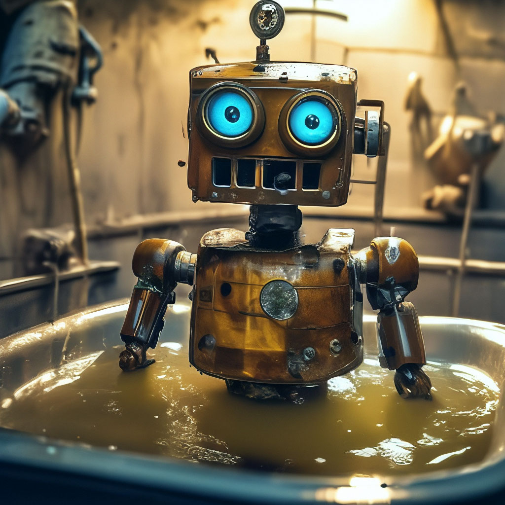 "FROM THE LIFE OF OLD ROBOTS**************An old rusty robot of the 80s ...