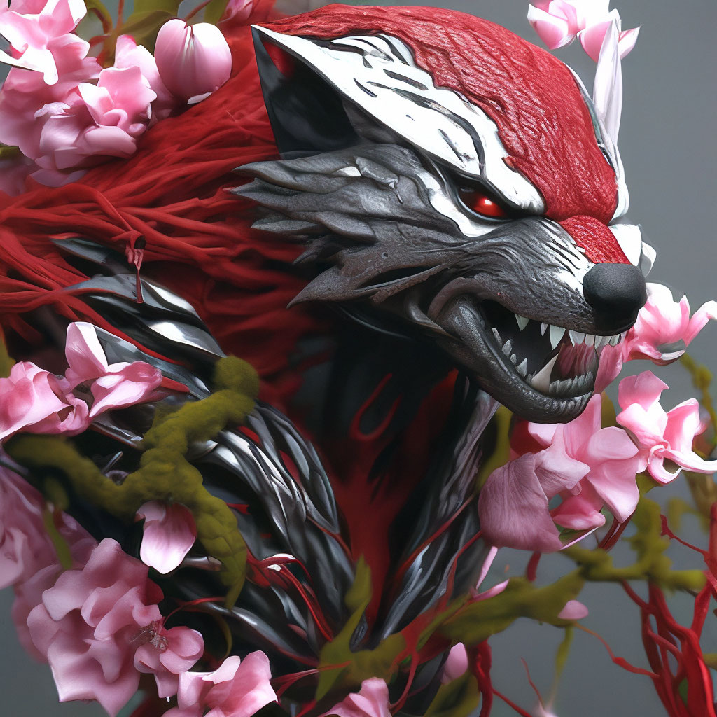"Wolverine humanoid abomination,hyperdetalization of the face,cracks ...