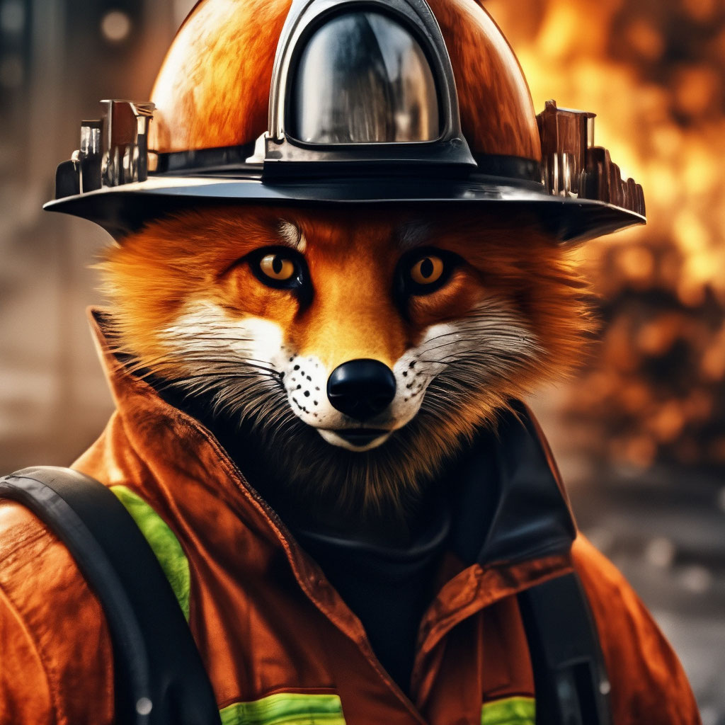 "Firefox and Firemen really realistic" — image created in Shedevrum