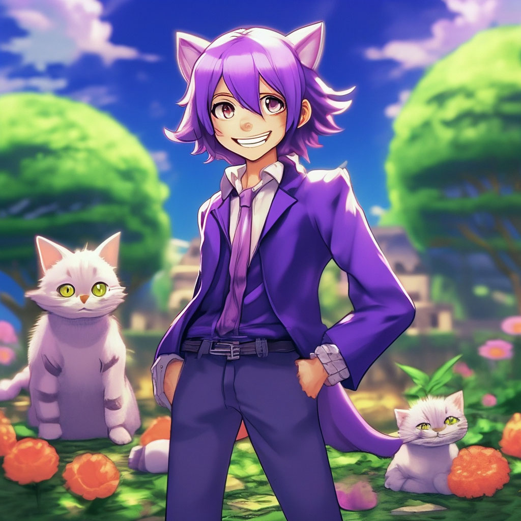 "Danganronpa Kokichi Oma, a short guy with purple shaggy hair, a ...