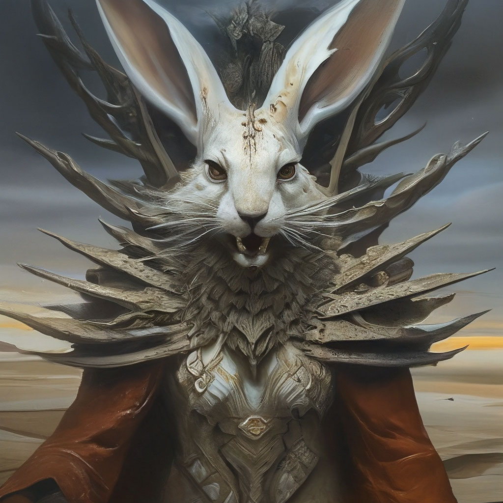 "Predatory hare with fangs arthouse beautifully aesthetically ritually ...