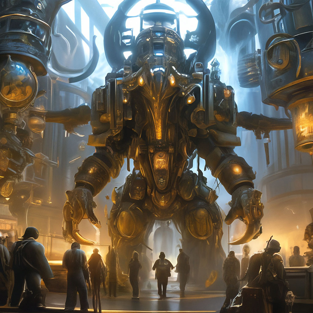 "Steampunk fantasy. Techno magic,chaos monsters, high detail ...