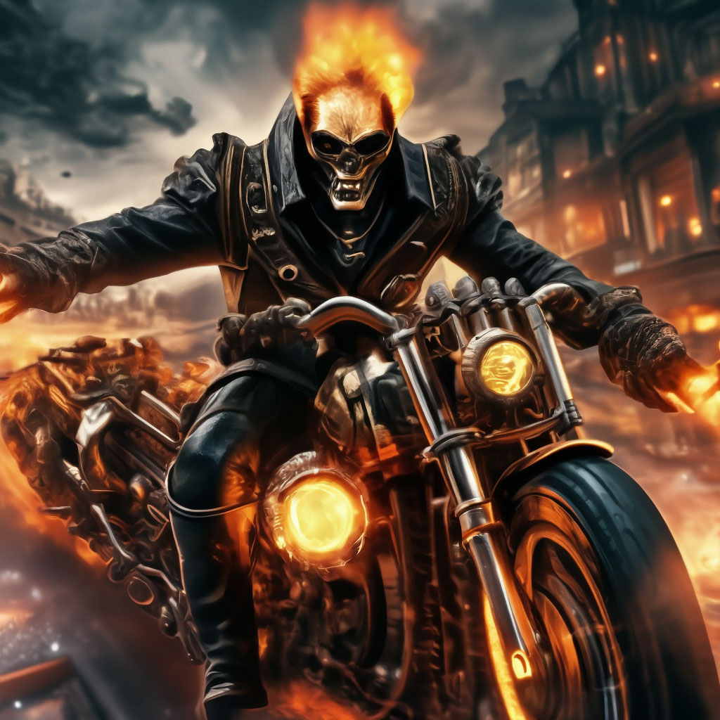 "Ghost Racer" — image created in Shedevrum