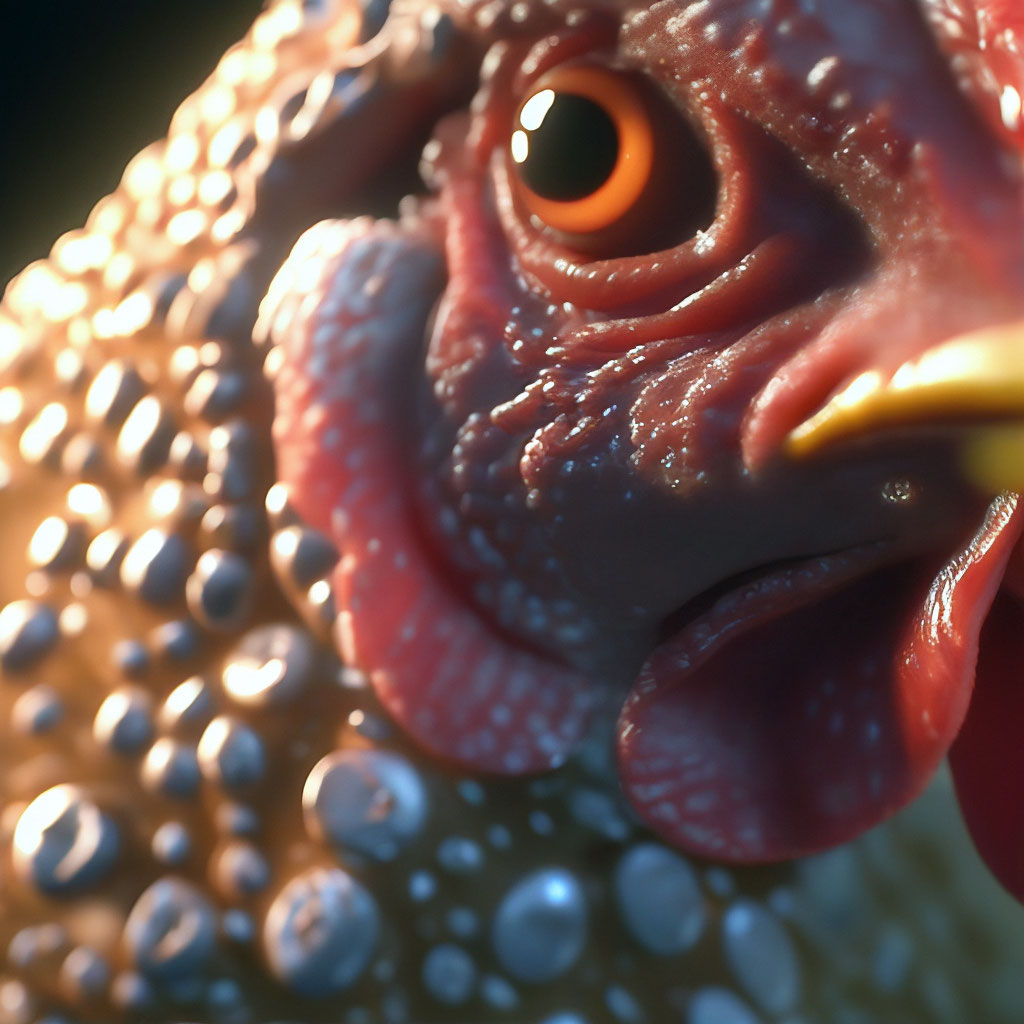 "Live chicken + chicken skin without feathers+finely porous+with bumps ...
