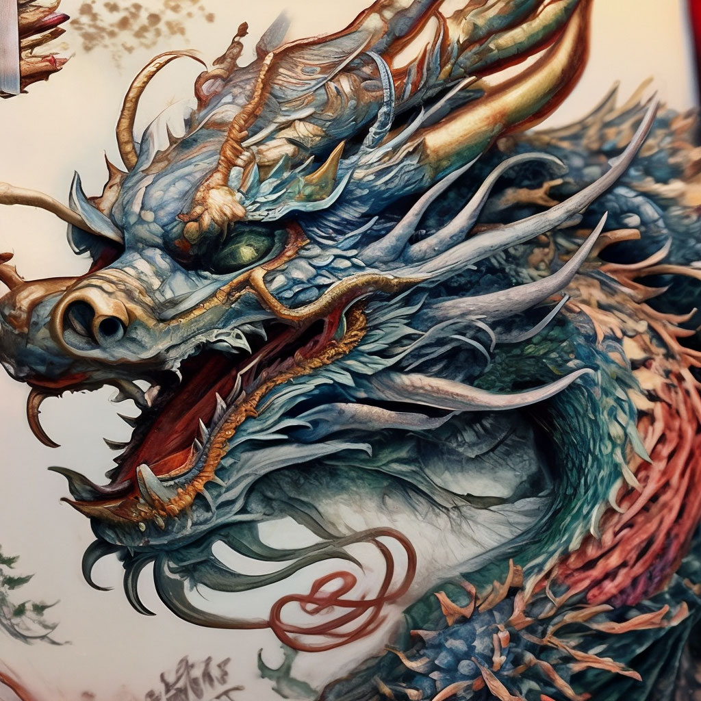 "Dragon Japanese aesthetics epic, fabulous, hyperrealism ...