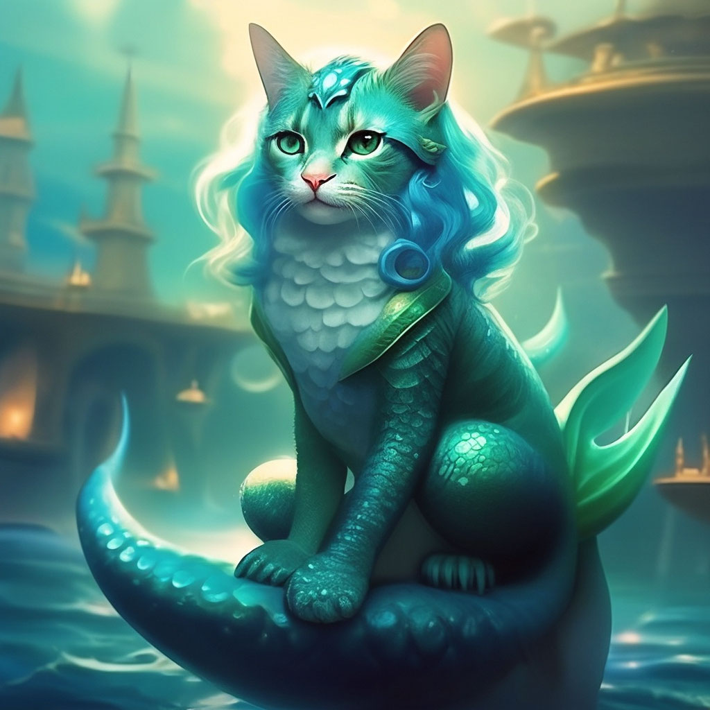 "The mermaid cat" — image created in Shedevrum