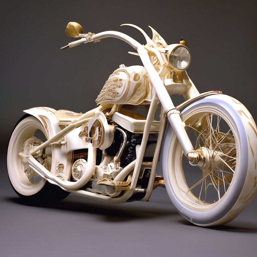 "Aggressive design of the moto chopper technique made of ivory with ...