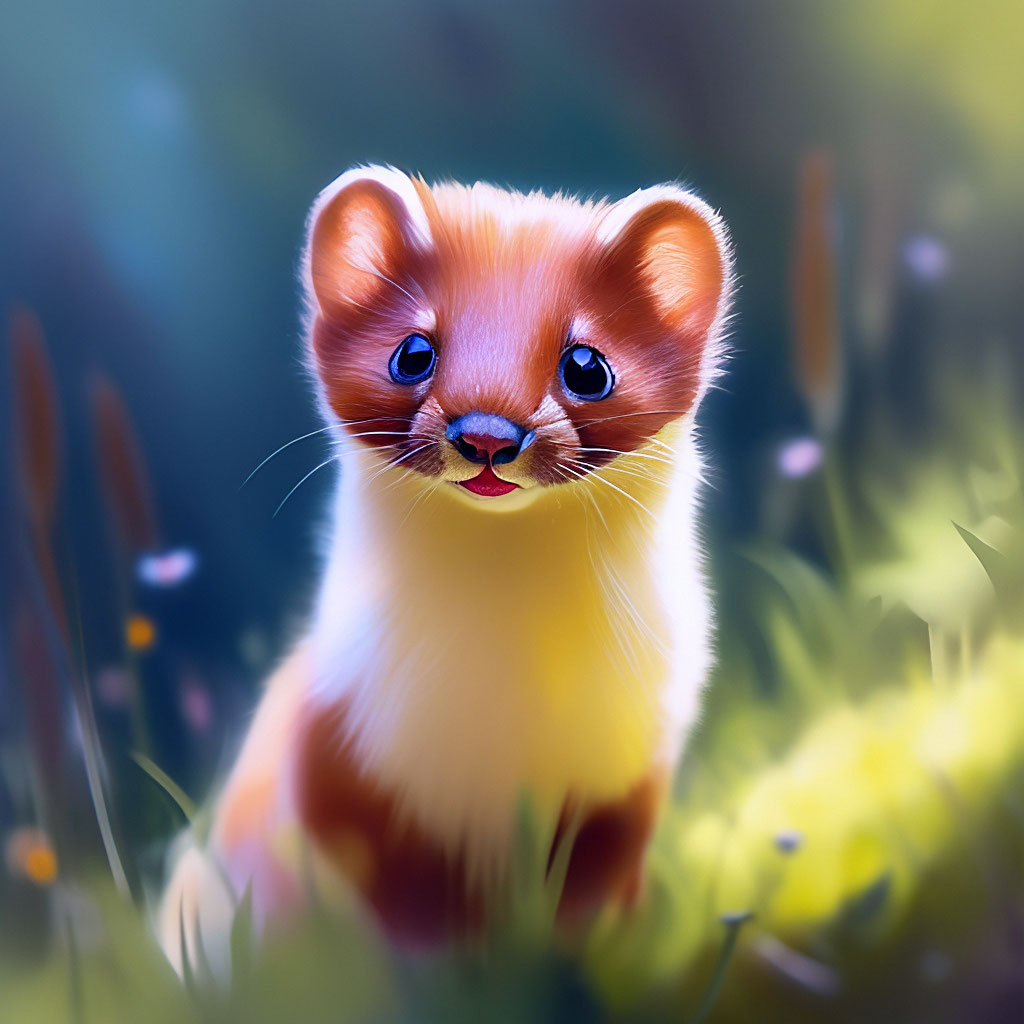 "Weasel fluffy animal" — image created in Shedevrum