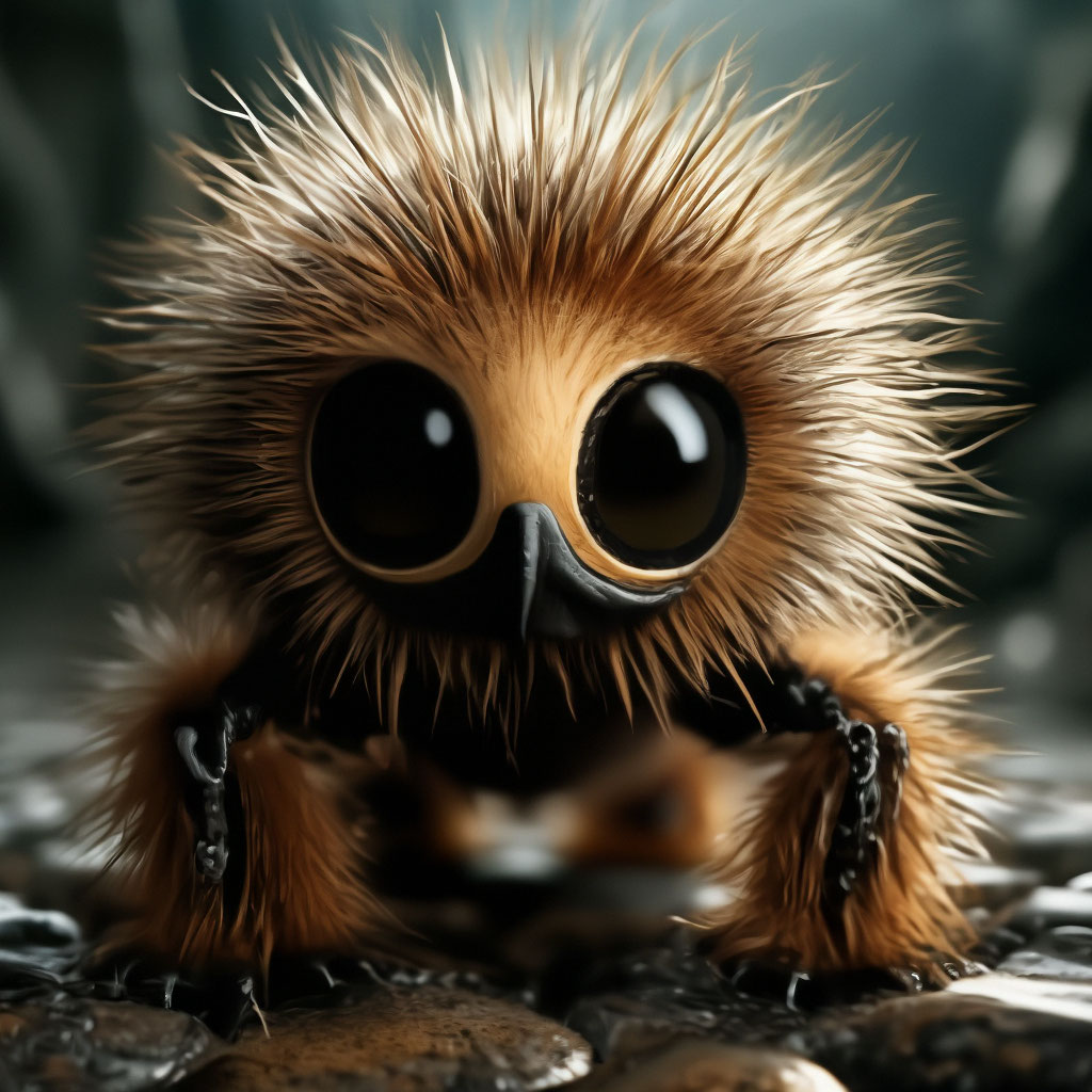 "An incomprehensible creature that is covered with long down. Big eyes ...