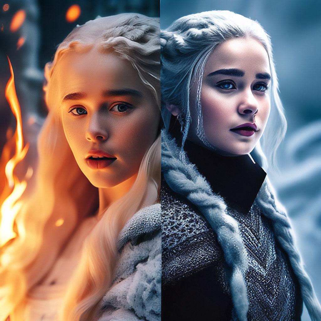 "A song of ice and fire" — image created in Shedevrum