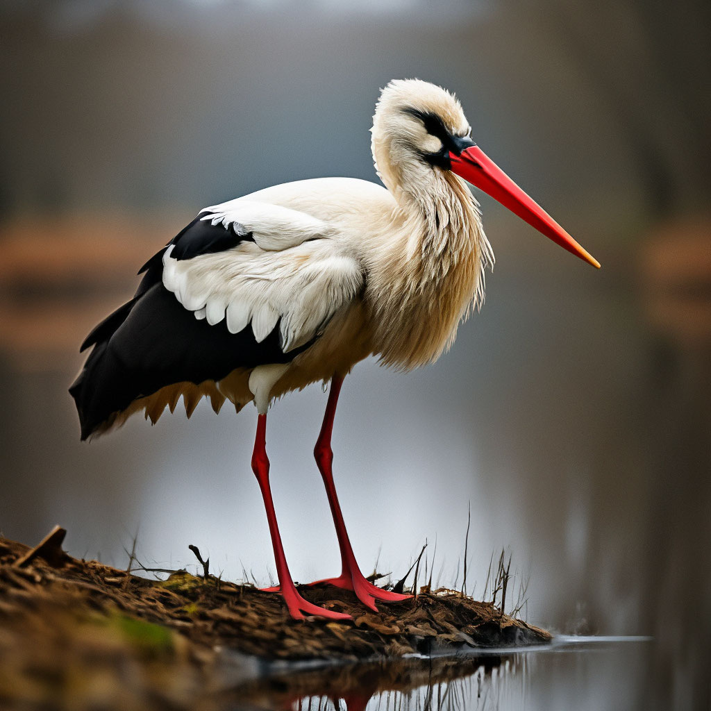 "Cool stork" — image created in Shedevrum