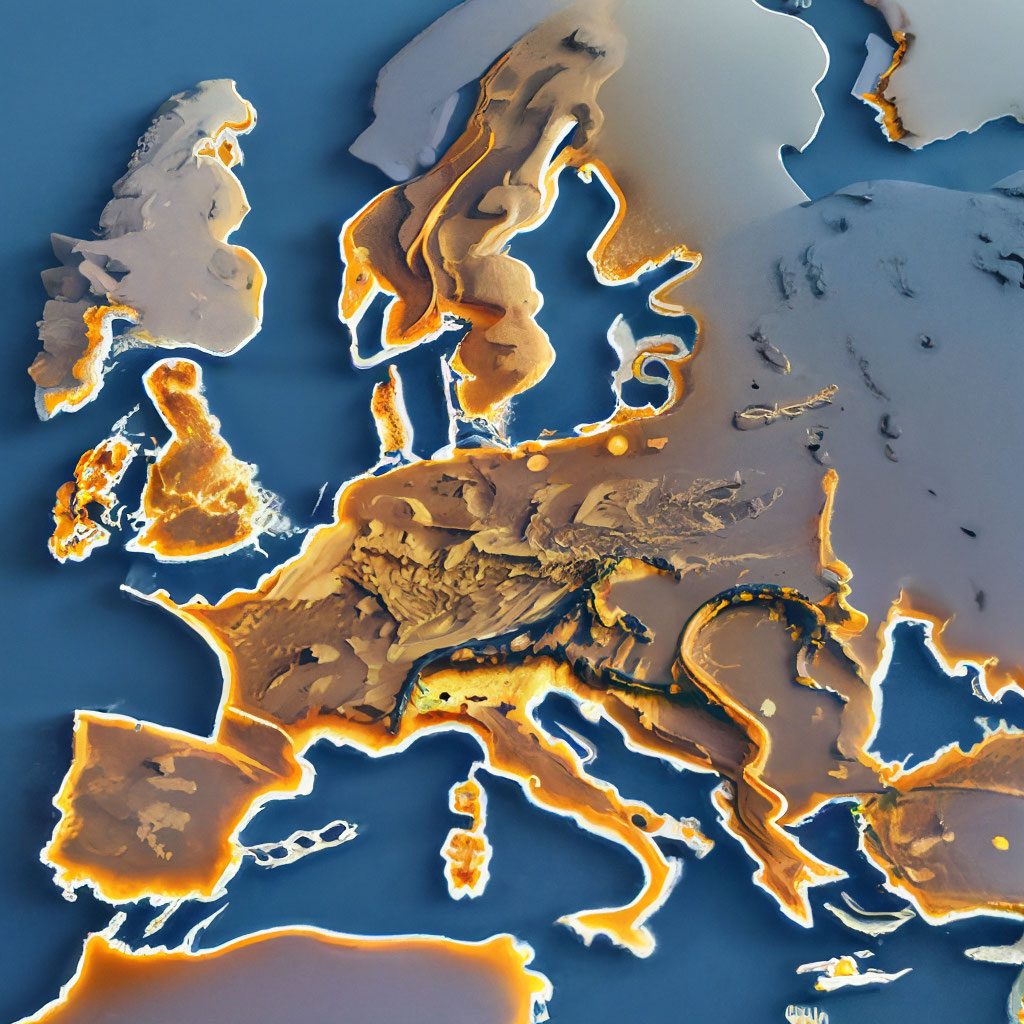 "Map of European countries in 2050" — image created in Shedevrum