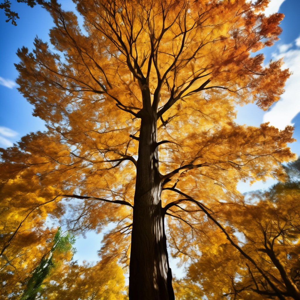 "Beautiful tall tree in autumn foliage, professional photo ...