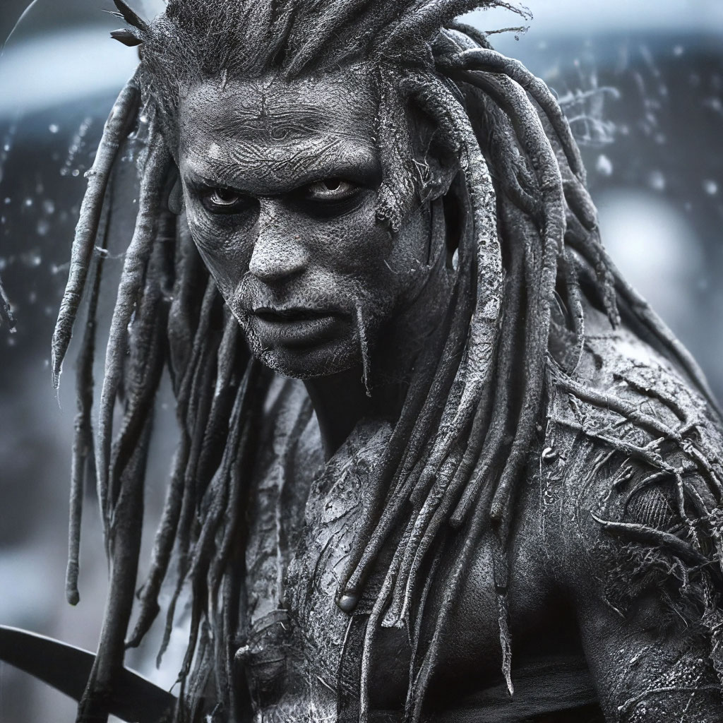"Scary gothic ugly shaggy creature, dirty, realistic, dreadlocks dirty ...