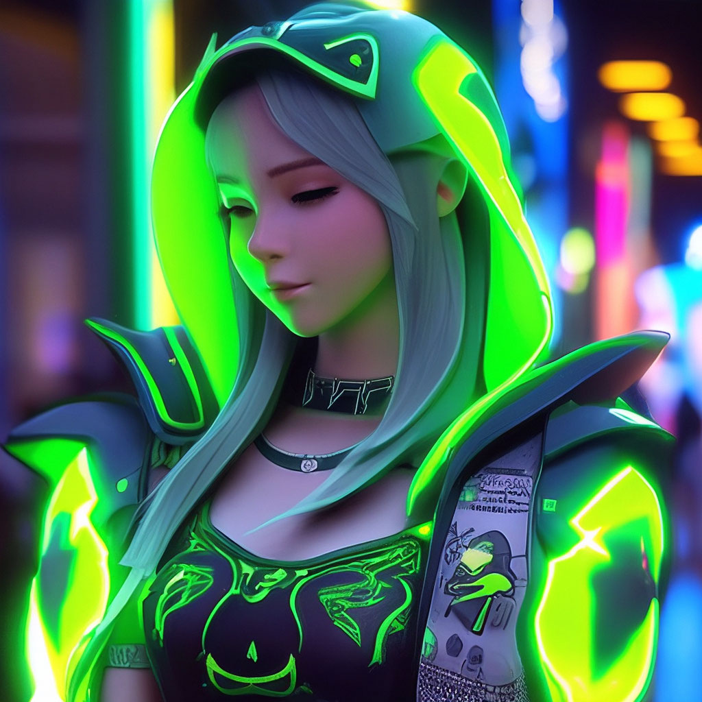 "Girl bright+gently neon lighting+Shrek, Shrek+armor, Shrek+tattoo high ...