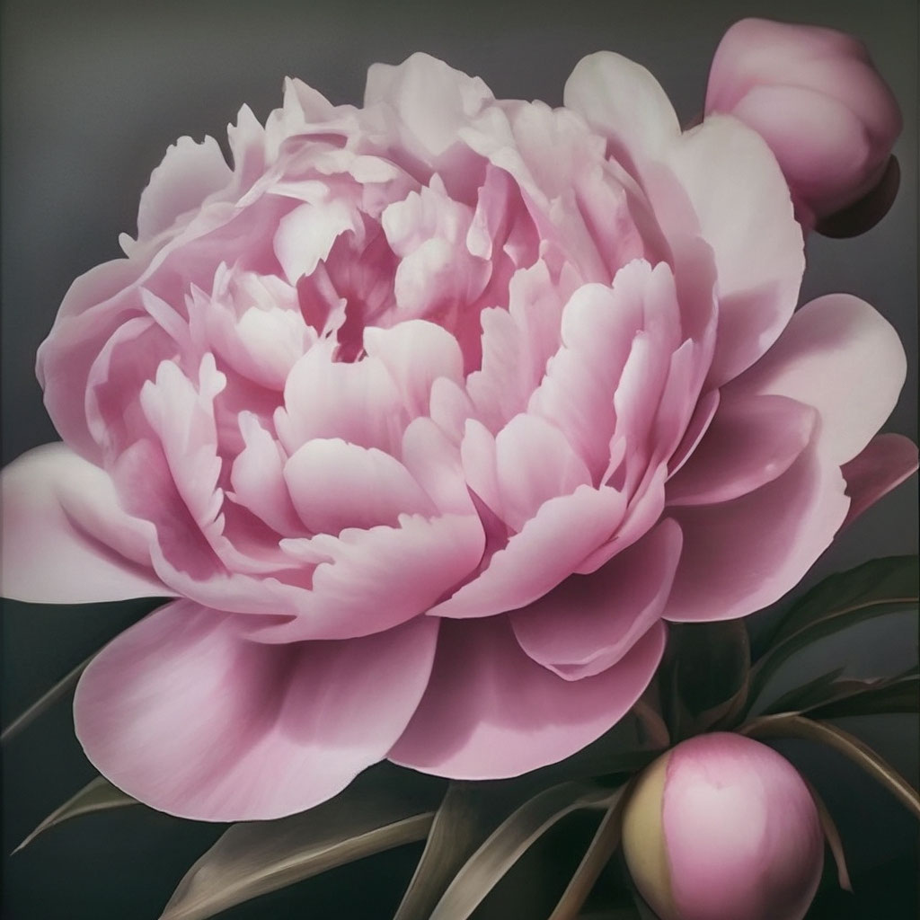 "A beautiful peony with pink petals. Peonies are known for their ...