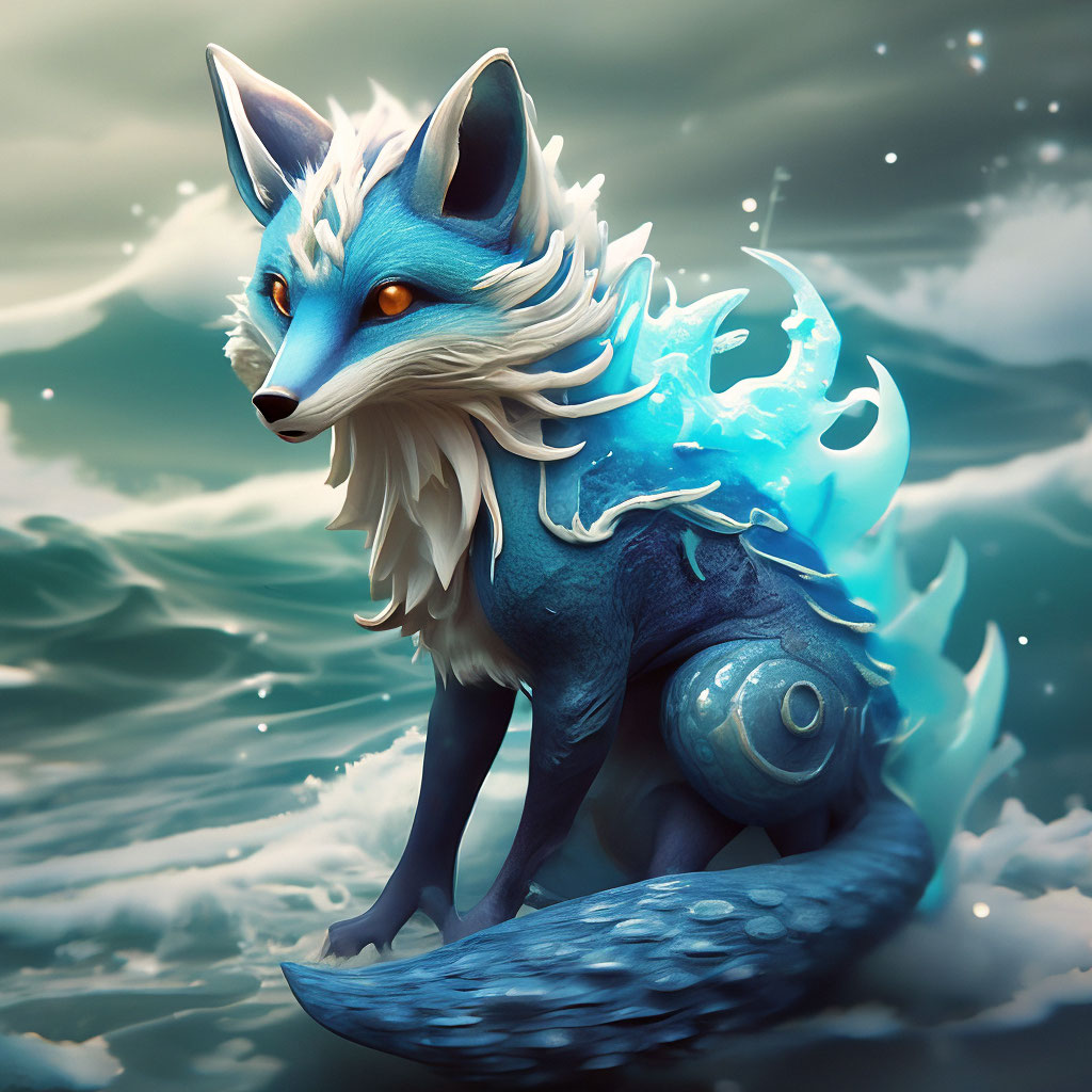 "Sea elemental fox" — image created in Shedevrum