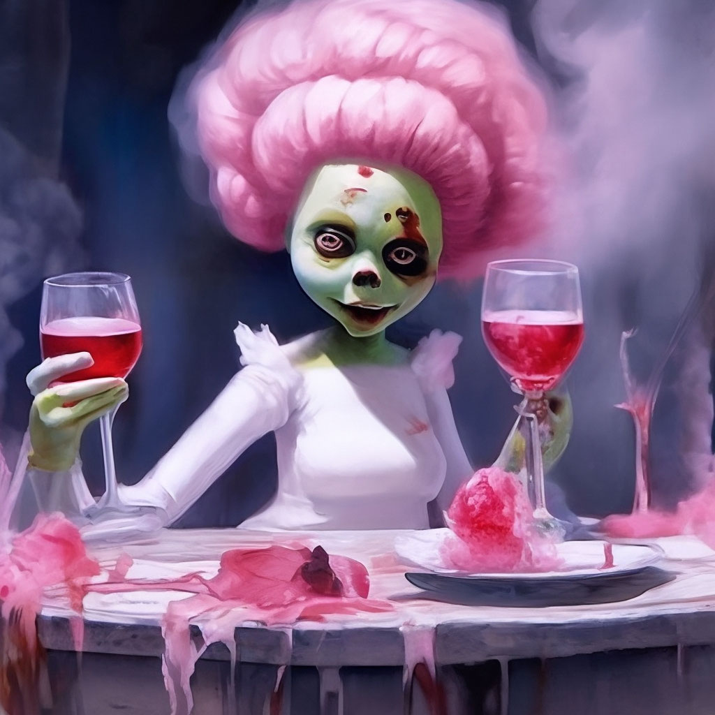 "Low viewing angle, low angle,zombie Betty Boop drunk white teletubby ...