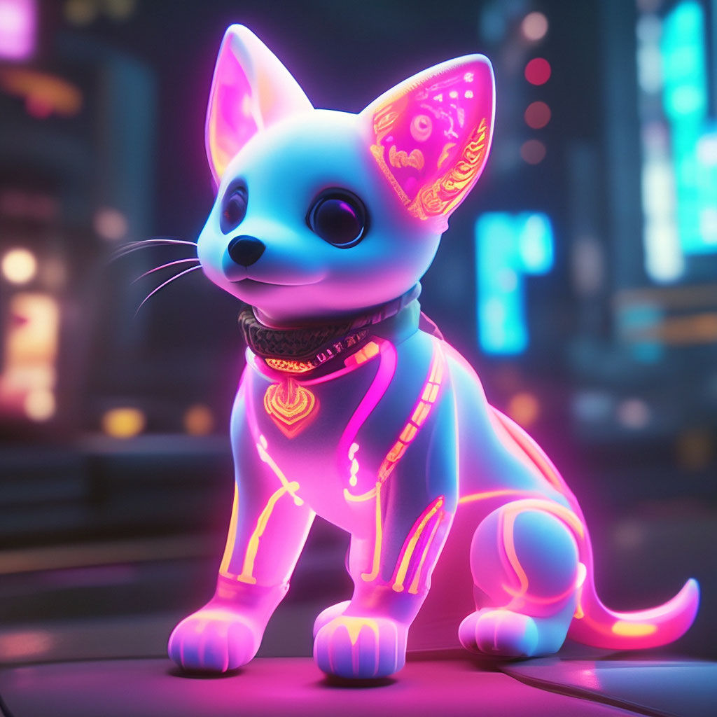 "Neon pet" — image created in Shedevrum