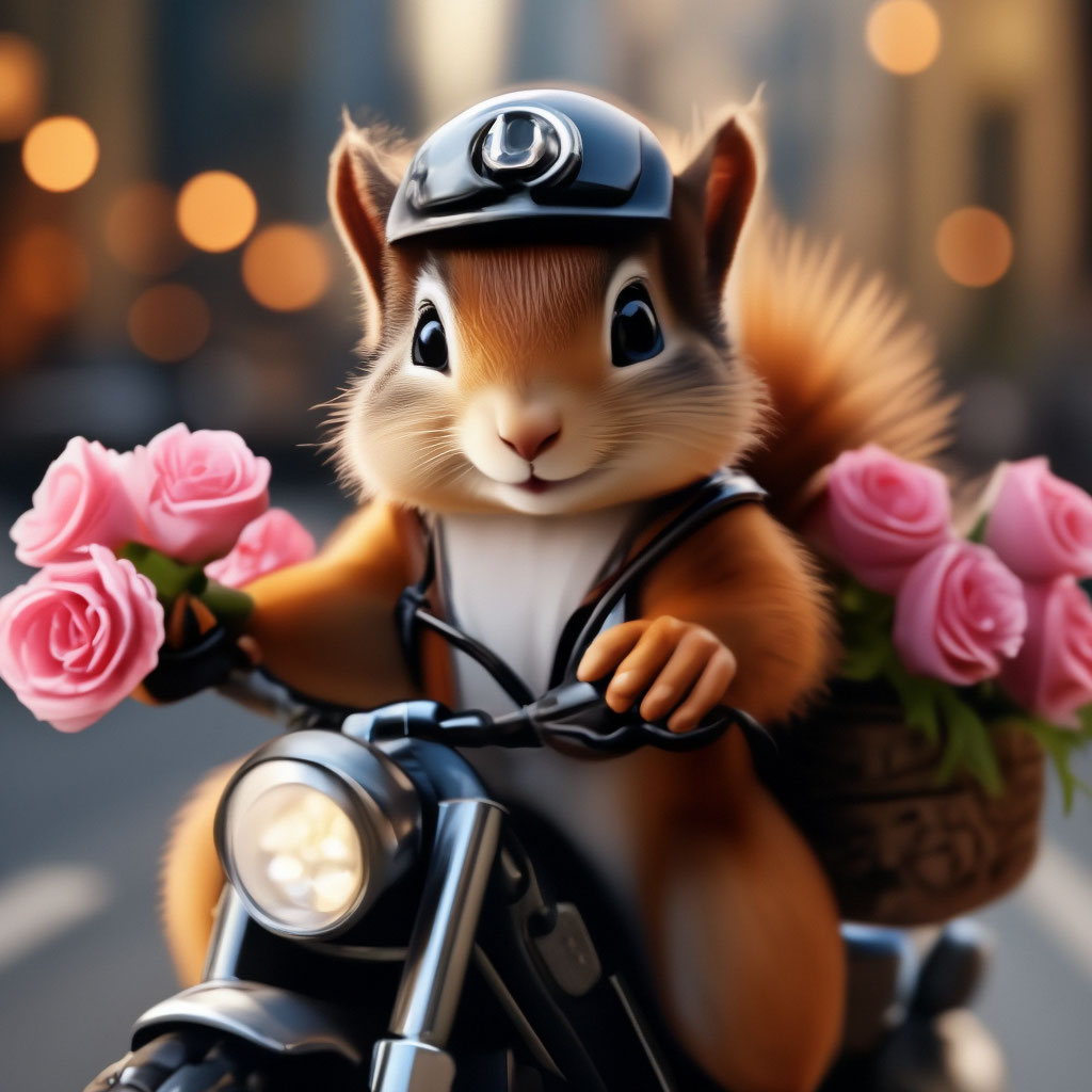 "Realistic tiny fluffy baby squirrel with a big fluffy tail, on a ...