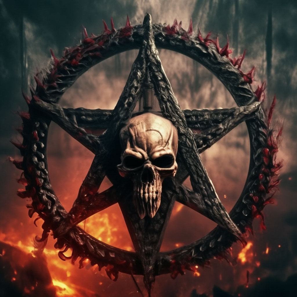 "666, pentagram, bloodthirsty" — image created in Shedevrum