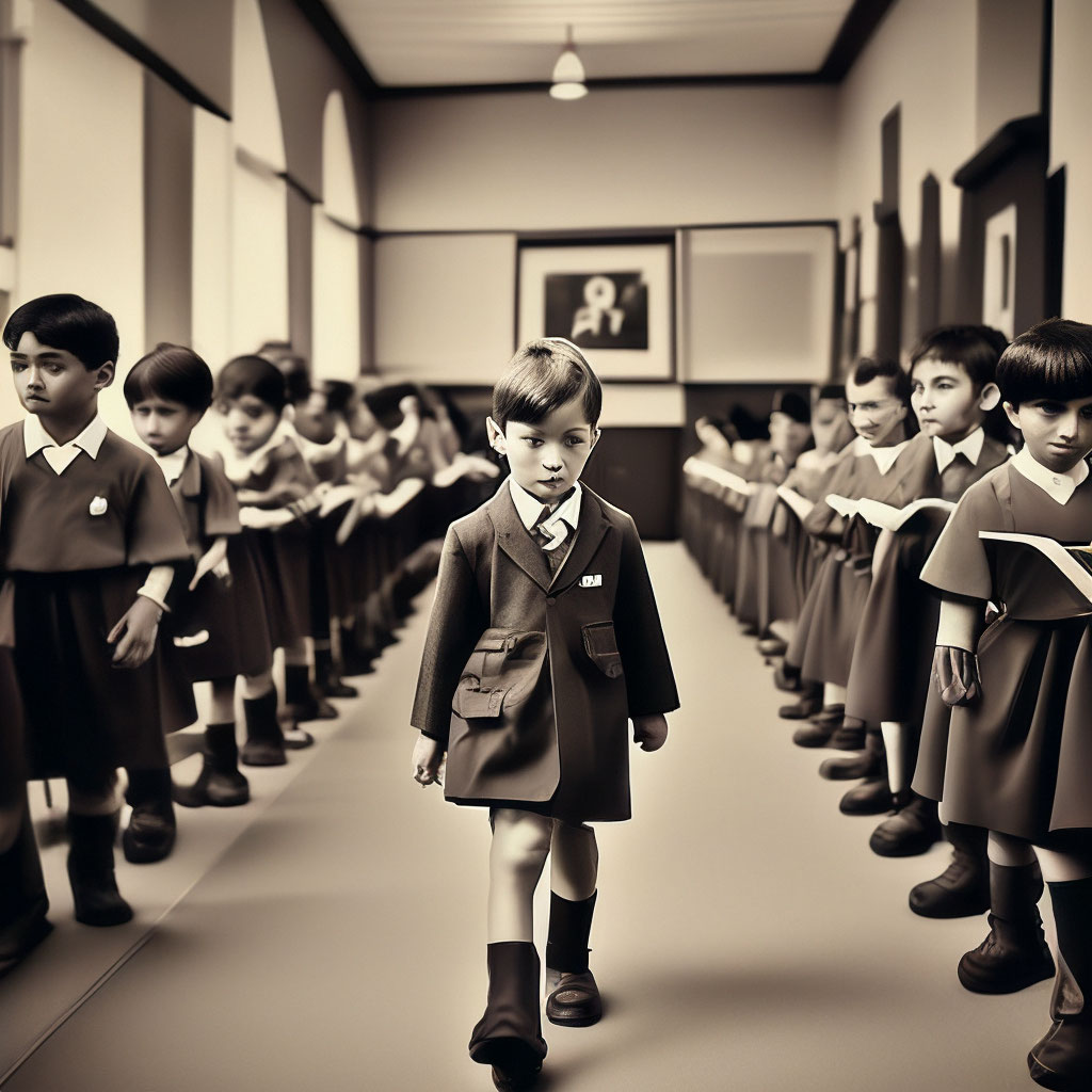 "I came to school on September 1, got a deuce. a schoolboy going to the ...