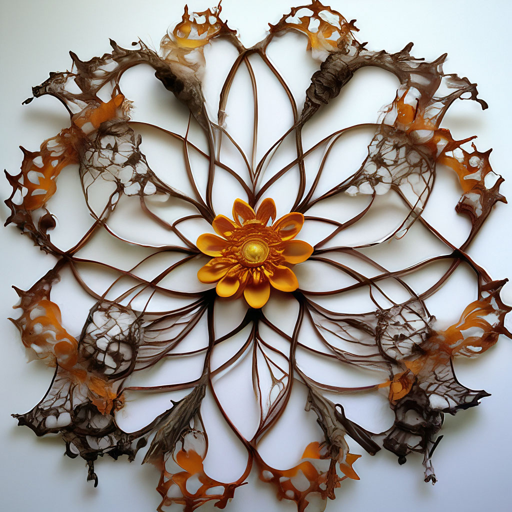 "Five lace flower around a flower,made of small spirals and lava-elaz ...