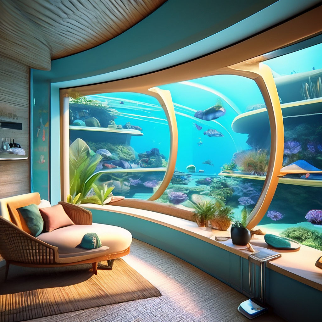 "The view from the window in an underwater house in the Maldives is ...
